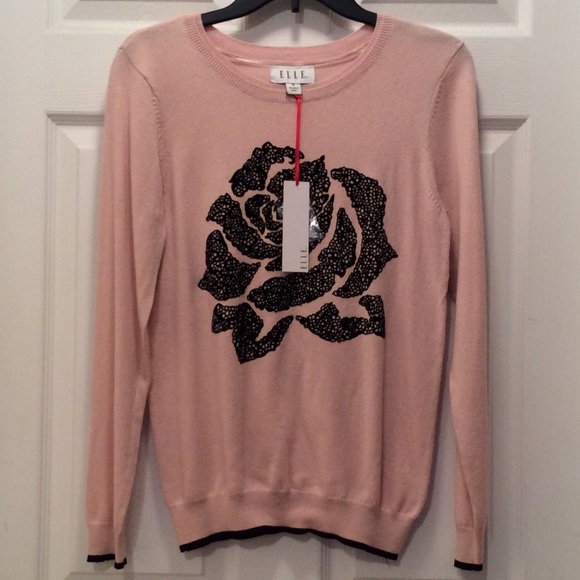 Elle | Sweaters | Nwt Elle Floral Flocked Sweater | Poshmark